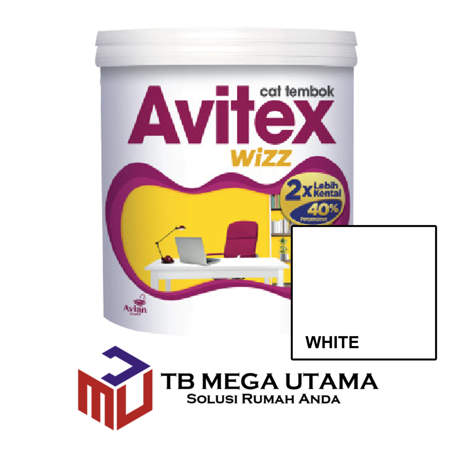 Avian Avitex Wizz White 25 Kg | Cat Tembok Interior – Mega Utama Group